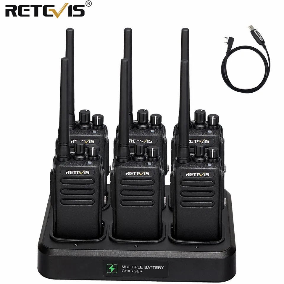 6 Pcs DMR RadioRetevis RT81 High Power Digital Walkie Talkie Waterproof ...