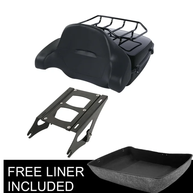 Motorcycle Chopped Pack Trunk Backrest Rack For Harley Tour Pak Road ...