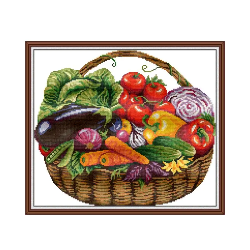 A-basket-of-vegetables-cross-stitch-kit-aida-14ct-11ct-count-print ...