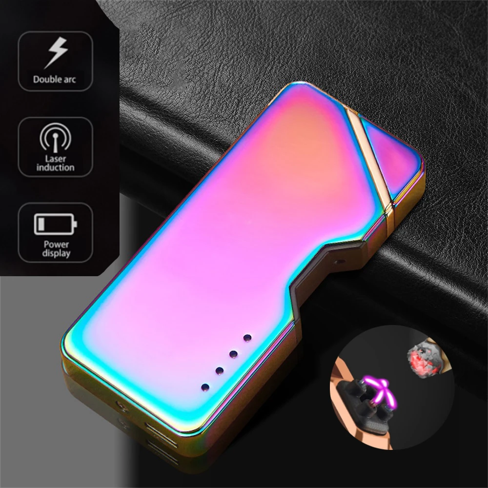 Windproof Laser Unusual Plasma Lighter Electric USB Flameless Cigarette ...