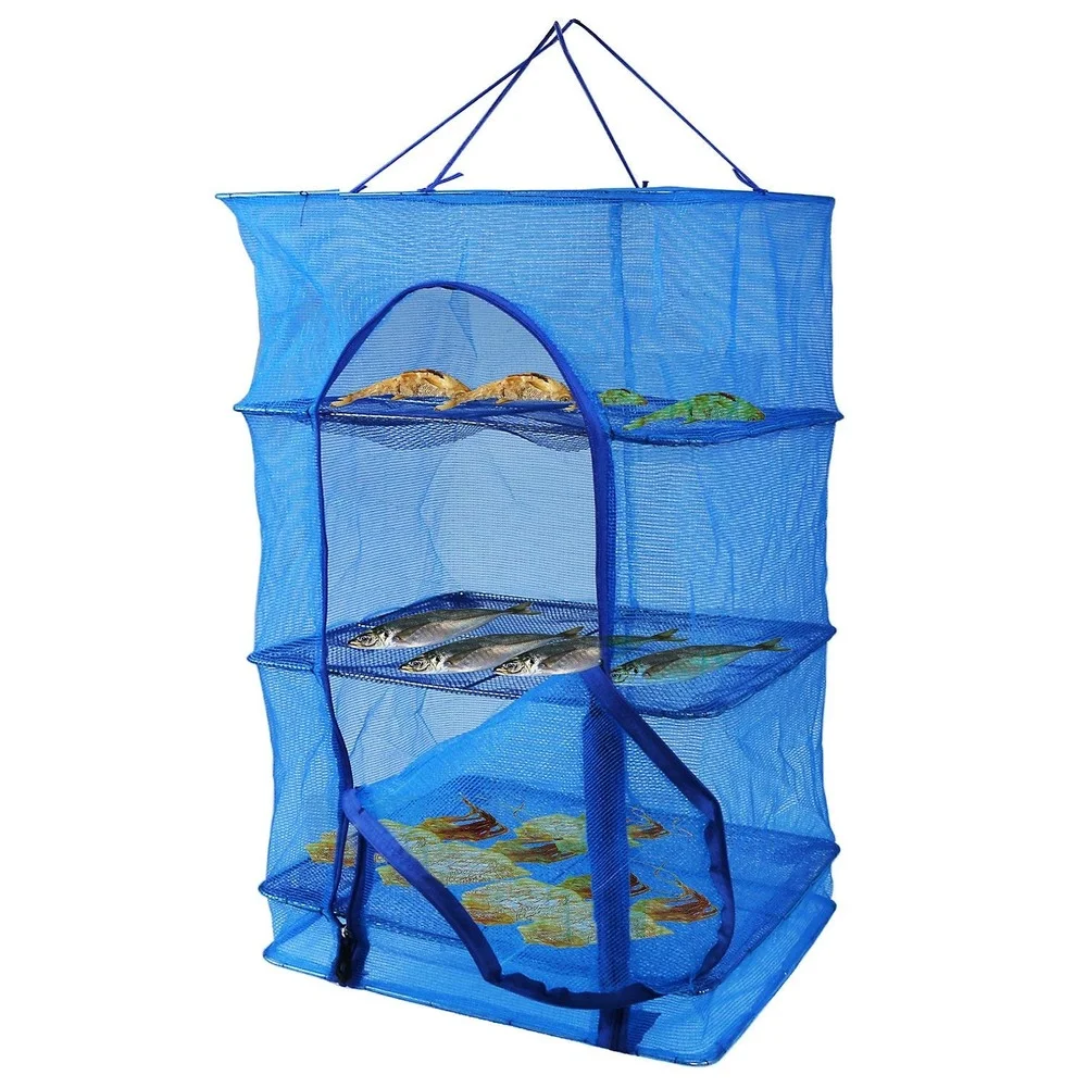 Fish Mesh Hanging Drying Net Food Dehydrator Durable Folding 4 Layers ...