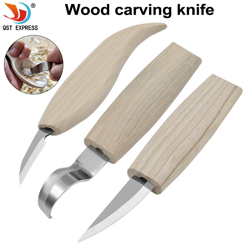 3pc 1 Set Wood Carving Chisels Set Knife Butt Corner Skew Round Arc ...