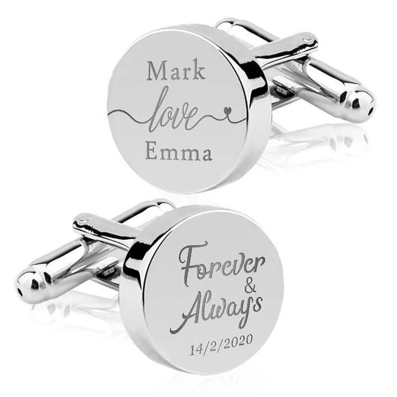 Engrave Initial Cufflinks For Wedding Birthday Groomsmen Gift Stainless ...