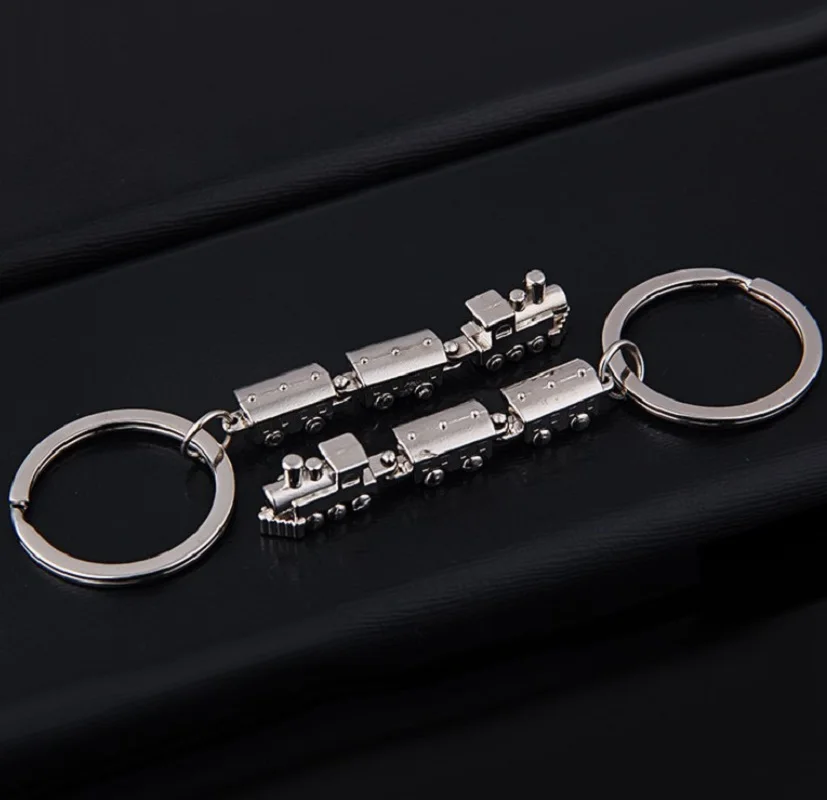 New Mini Train Model Alloy Keychains Metal Keyring Creatively Key Fob ...