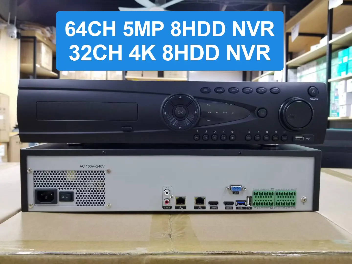 32CH 4K H.265 64CH 5MP IP NVR 네트워크 8MP 4K 5MP IPC 카메라 용 디지털 비디오 레코더 8 ...