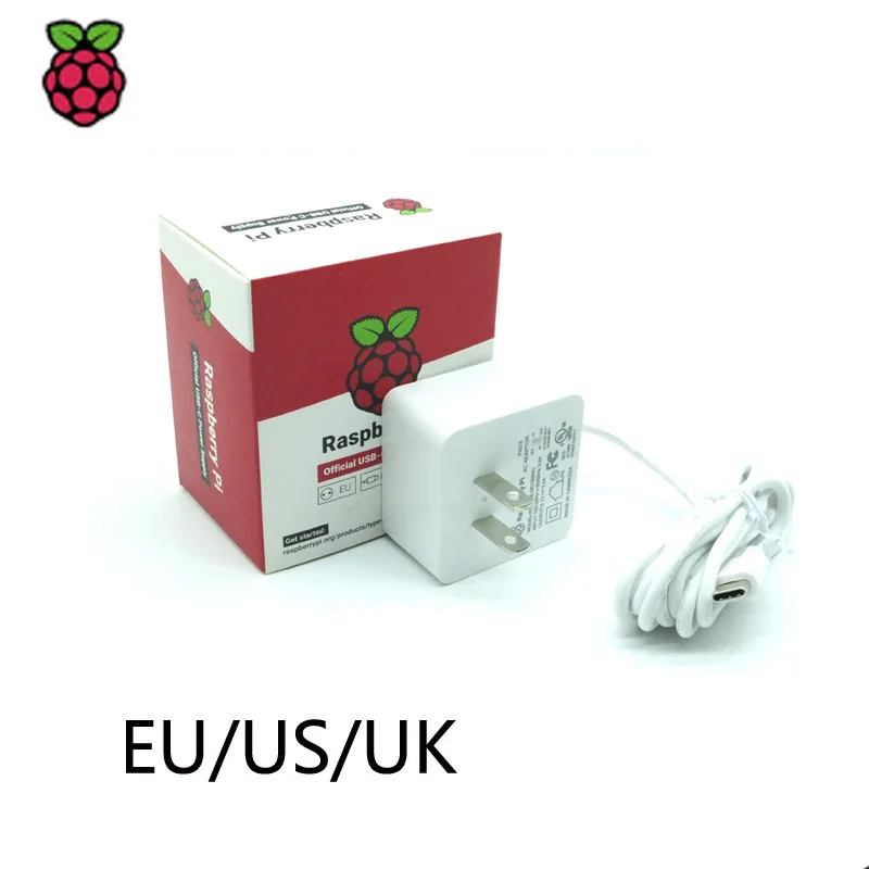 Original-Raspberry-Pi-4-Official-USB-C-Power-Supply-5-1V-3A-White-Power ...