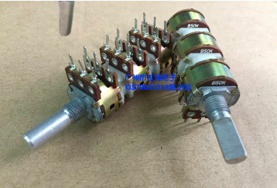 고품질 rk 16 6 링크 전위차계, b50k * 6 축 길이 20mm, 멀티 채널 전력 증폭기 볼륨 전위차계