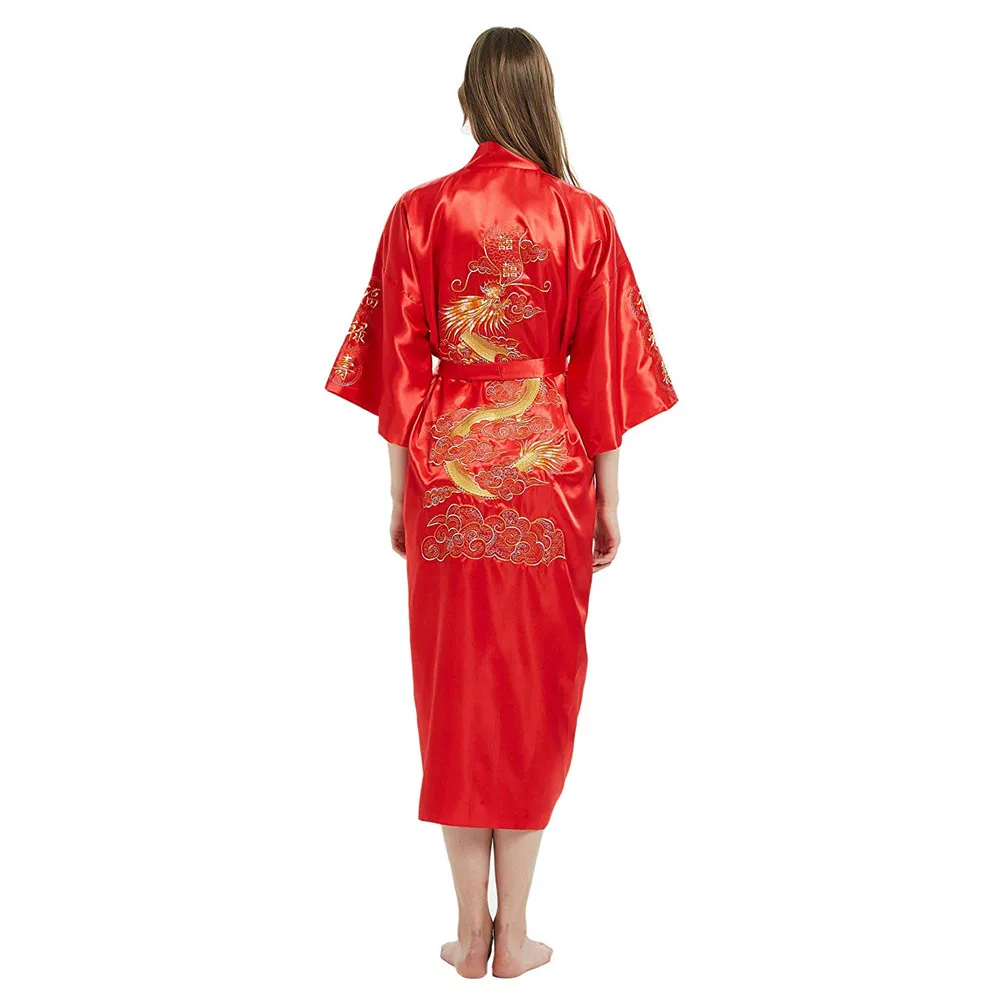 Chinese-Style-Women-Robe-Embroidery-Dragon-Kimono-Bathrobe-Gown-Sexy ...