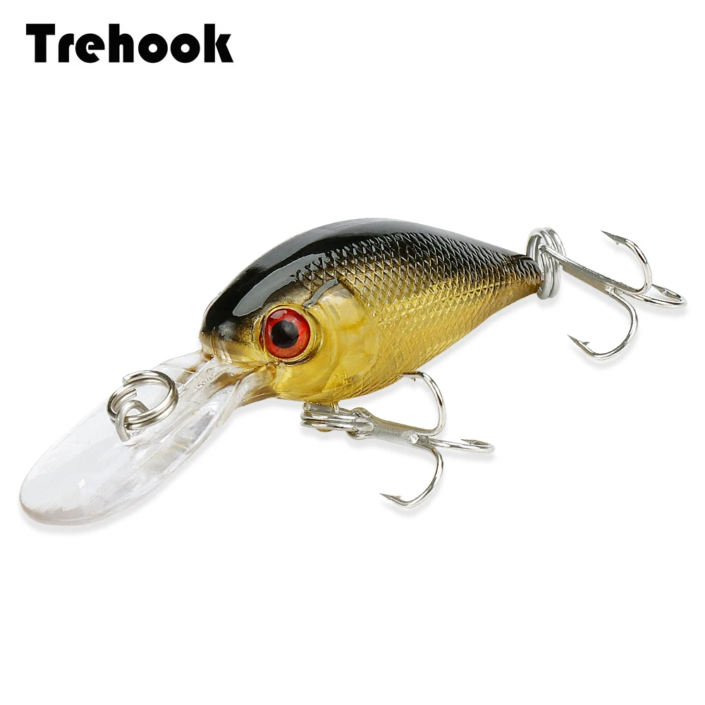 Trehook 4cm 4.6g Mini Pike Wobblers Fishing Lure Floating Crankbait ...