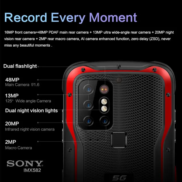 CONQUEST S20 5G Night Vision Smartphone IP68 Waterproof 48MP Four ...