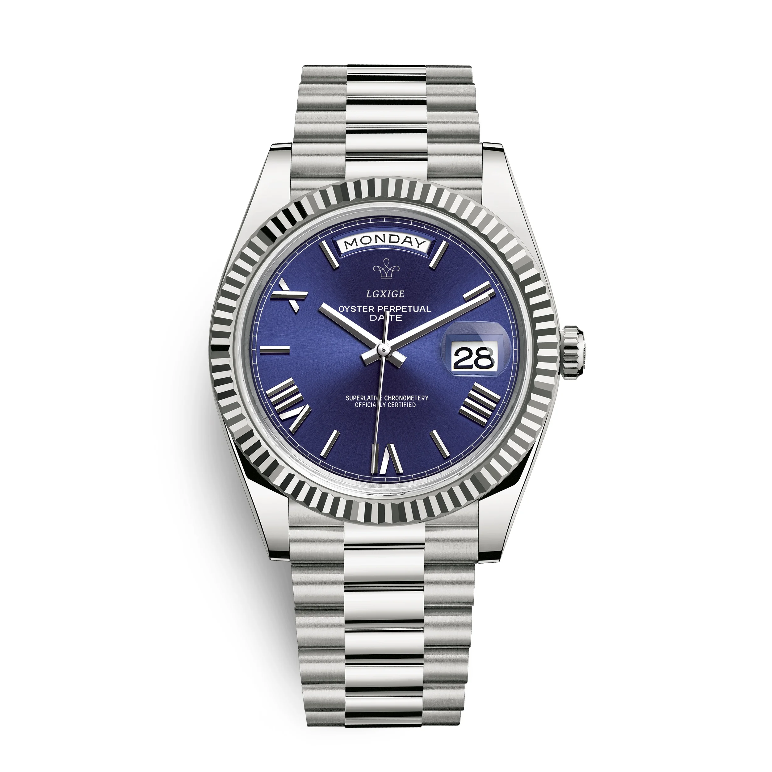 Blue Fashion Watches For Men Day Date Quartz Men Wrist Watch Top Brand ...