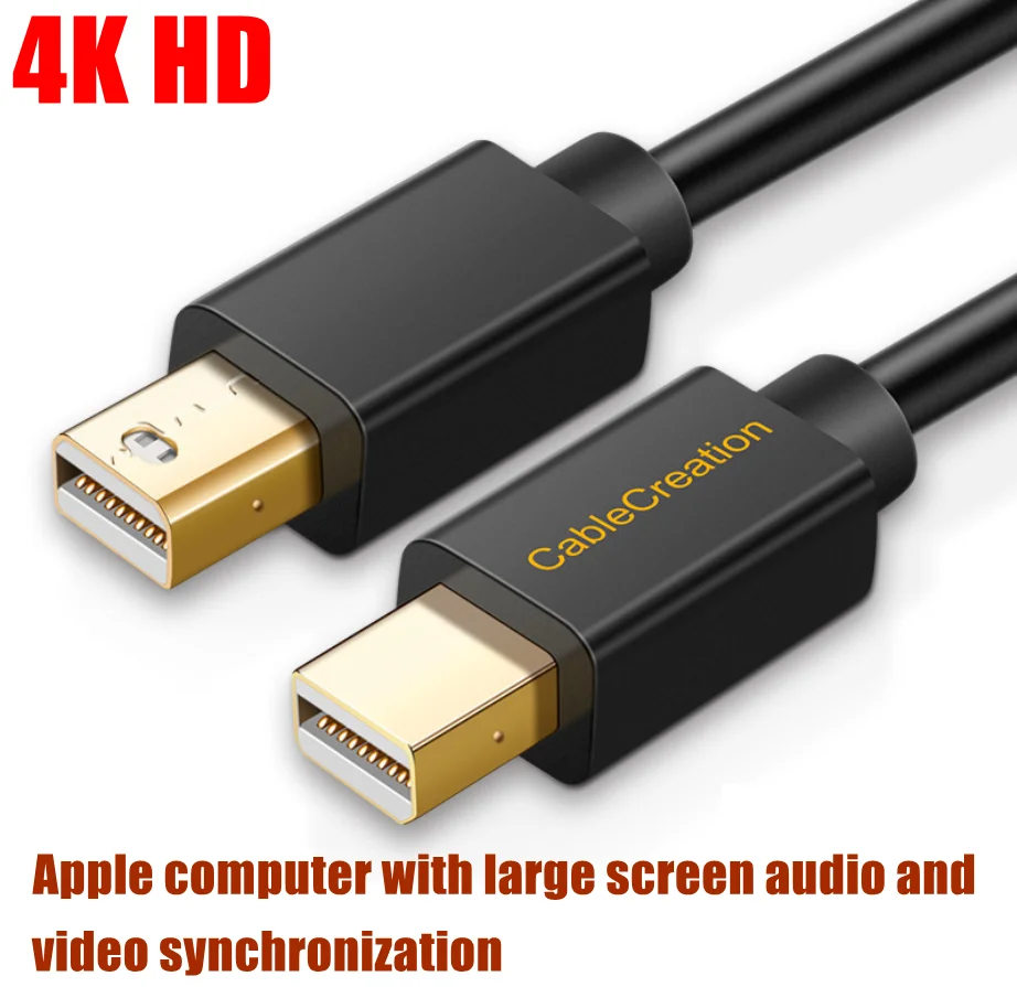 4K Mini DisplayPort Cable Thunderbolt 2 Male to Male 1080P Mini ...