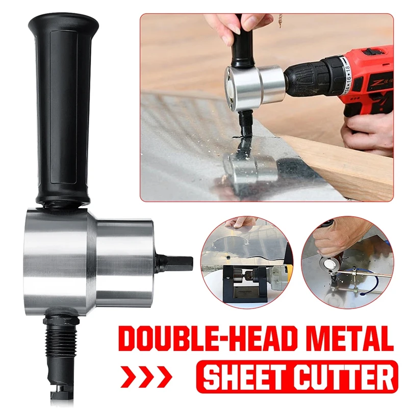 Double Head Sheet Nibble Metal Nibbler Saw Cutter 360 Degree Adjustable ...