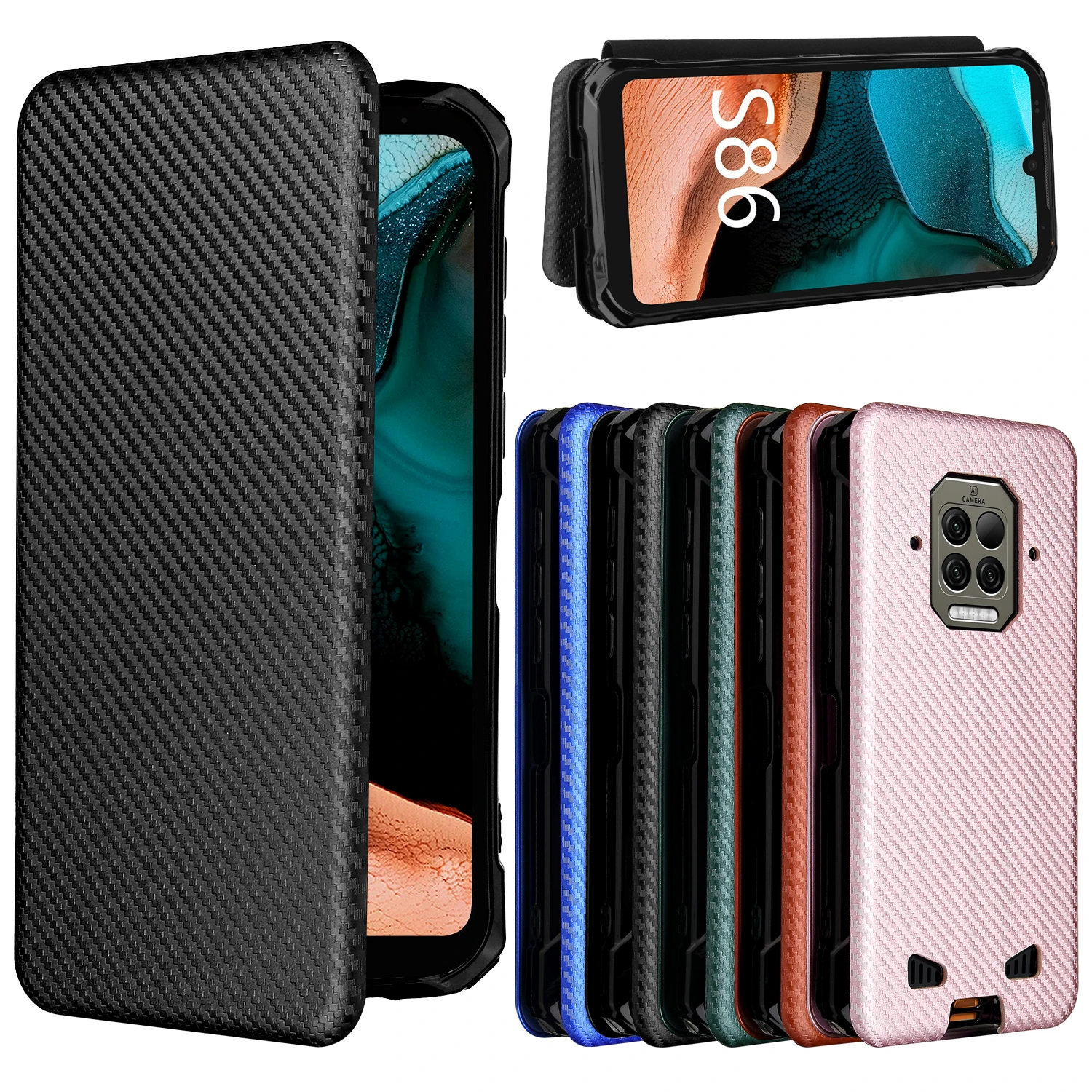 For Doogee S86 Pro Case Carbon Fiber Flip Leather Case For Doogee S86 ...