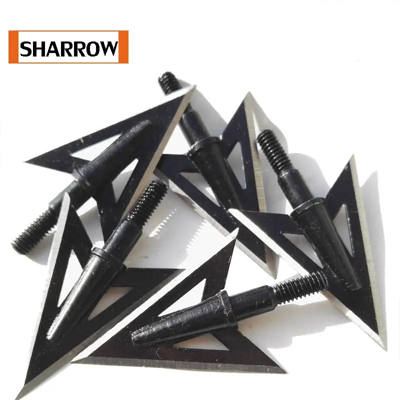 12pcs Archery Fishing Stainless Steel 2 Fixed Blade Broadheads Arrow ...