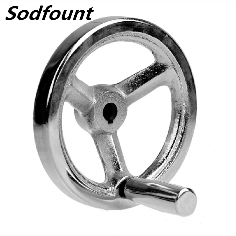 1 PCS CNC 3D Printer hand wheel Thread iron hand wheel Cast iron chrome ...