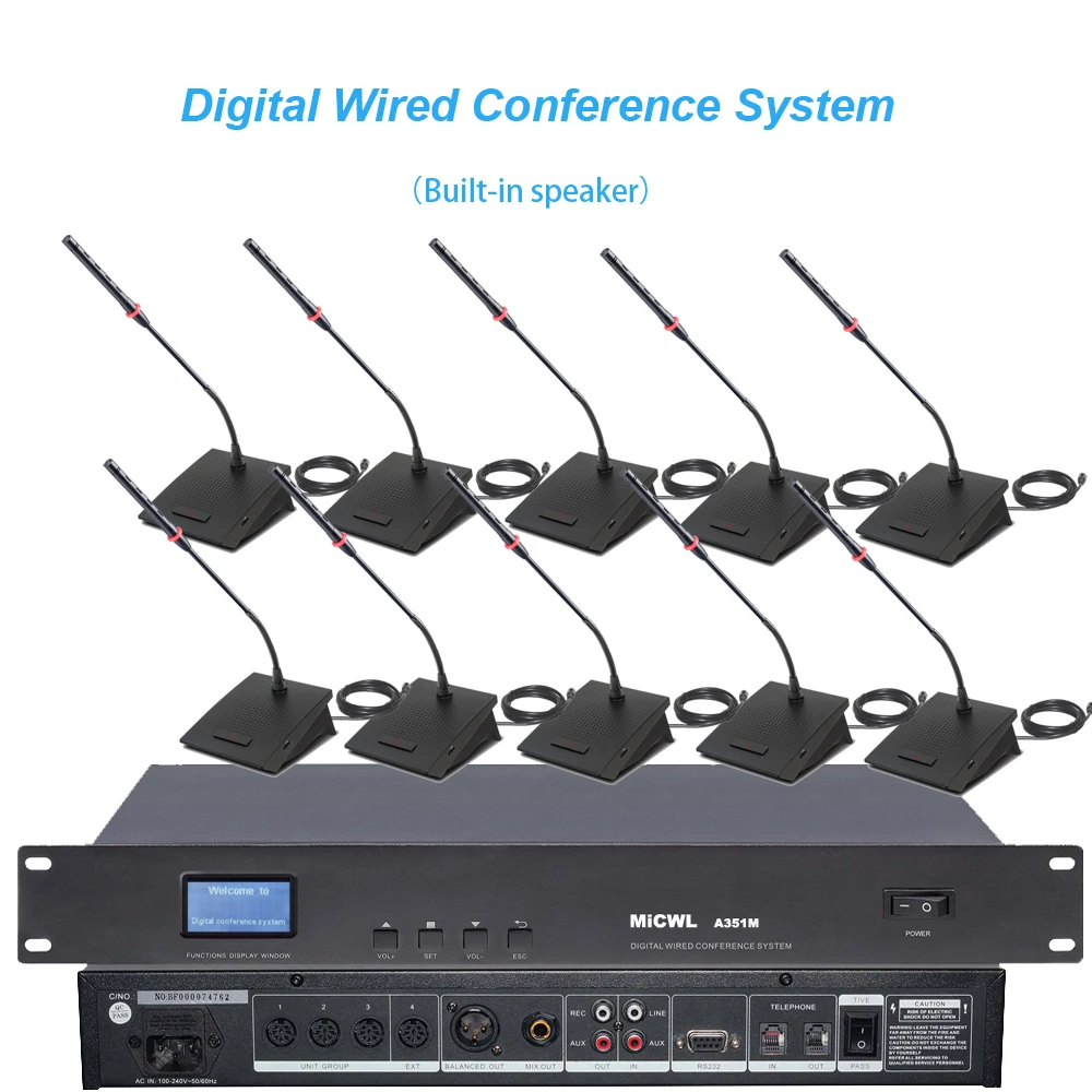 MiCWL 18 Table Digital Wired Gooseneck Microphone Built-in Horn 18 Des
