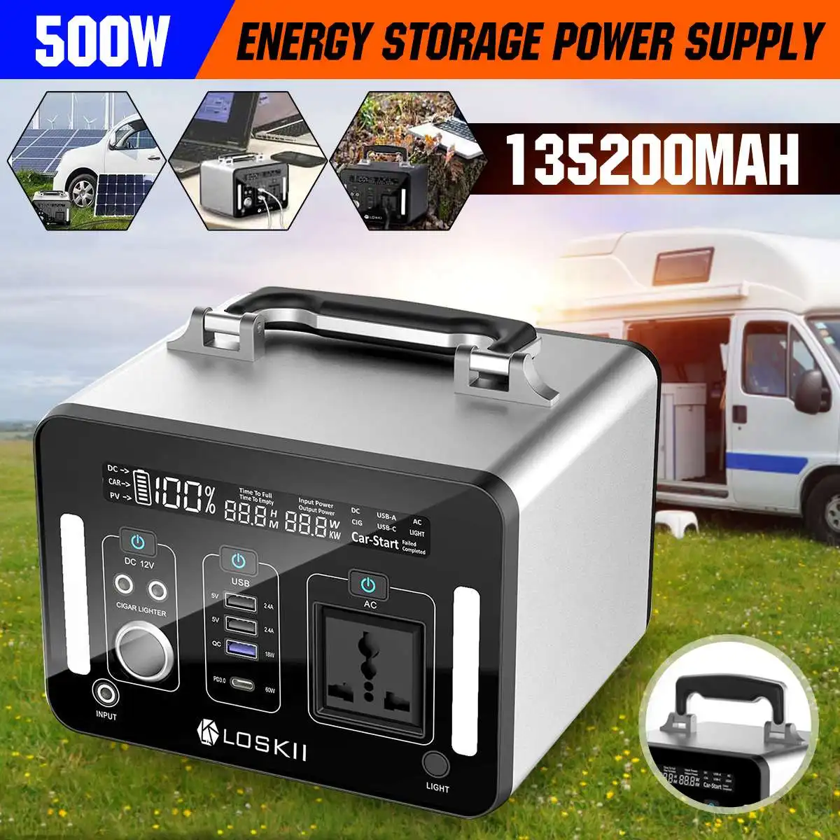 Generatoren & Mobile Stromversorgung Baumarkt Hochleistungsakku Generator 400Wh Tragbare ...