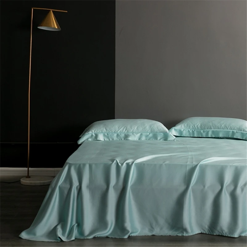 Natural-Silk-Bed-Sheet-Solid-Color-Superior-Quality-Flat-Sheet-Single ...