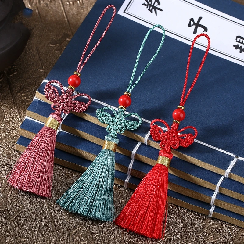 2Pcs-High-Quality-Chinese-Knots-Tassel-DIY-Keychain-Caps-Straps-Jewelry ...