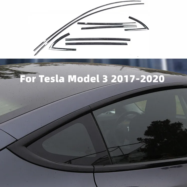 For Tesla Model 3 2017-2020 Accessories Stainless Steel Door Trim Cover ...