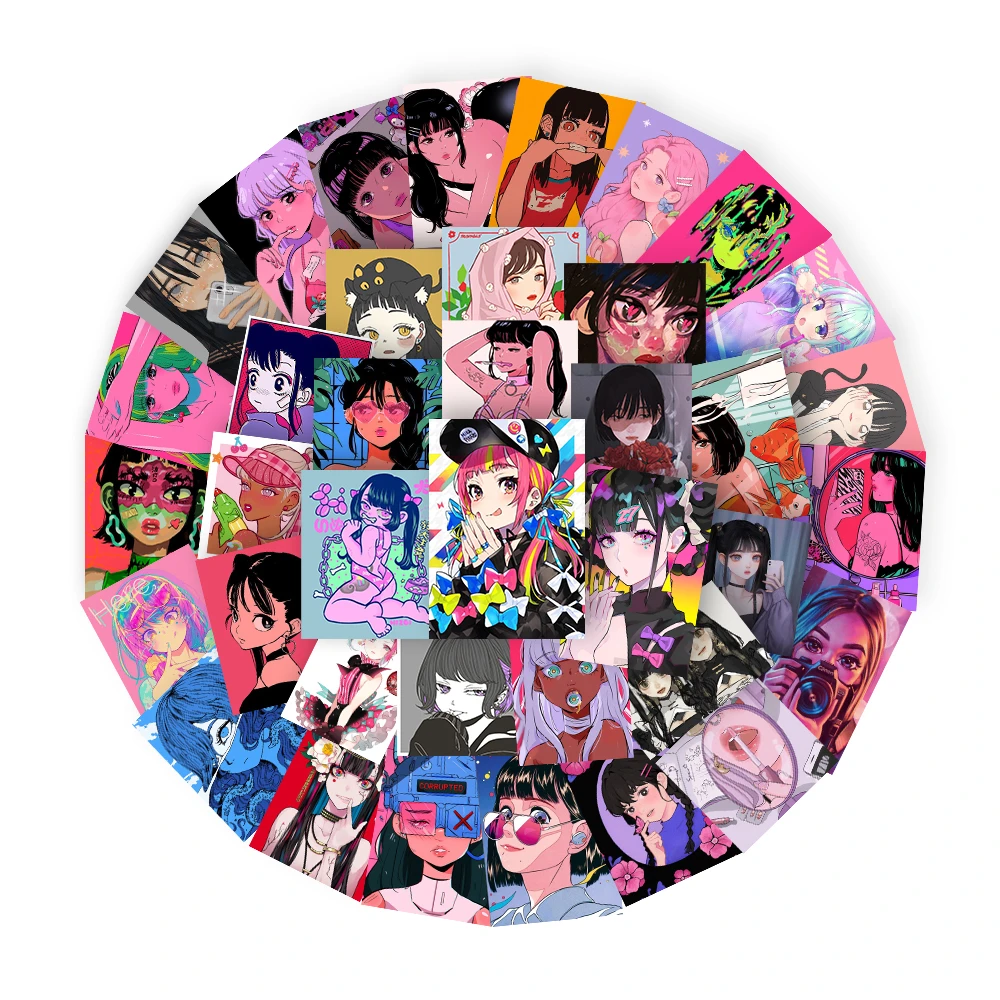 10/55pcs Waifu Stickers Anime For Phone Journal Laptop Luggage Case ...