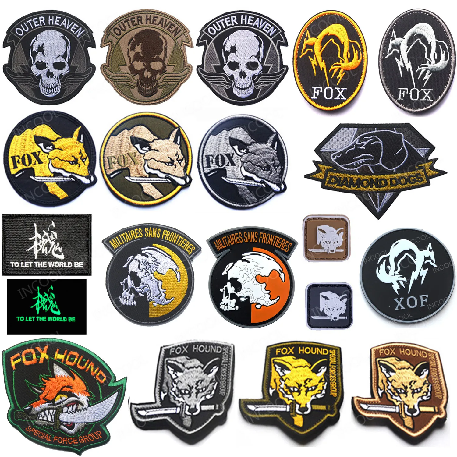 FOX PVC Embroidered Patches Tactical Military Patch Emblem Combat ...