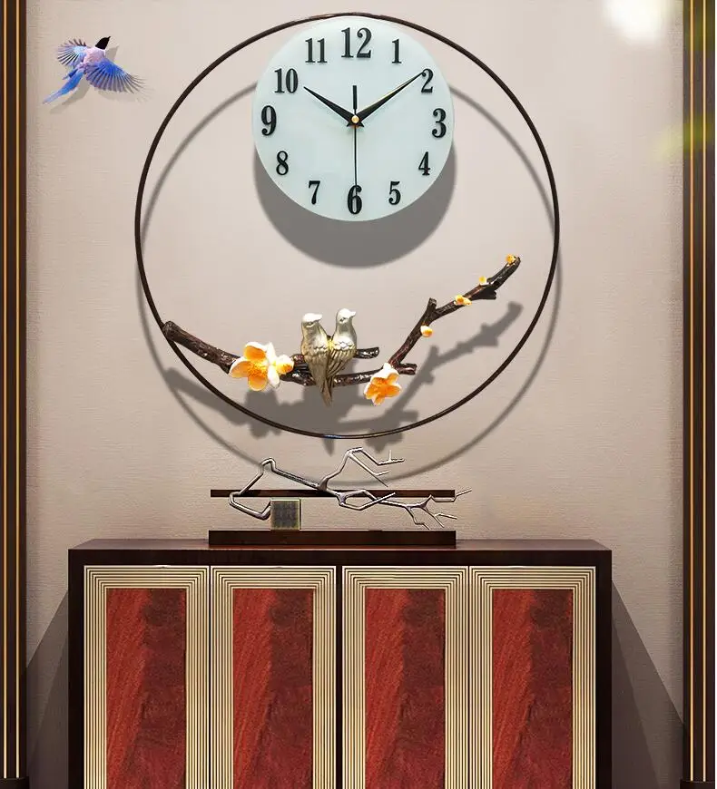 Chinese-Wrought-Iron-Wall-Clocks-Wall-Hanging-Ornaments-Home-Livingroom ...