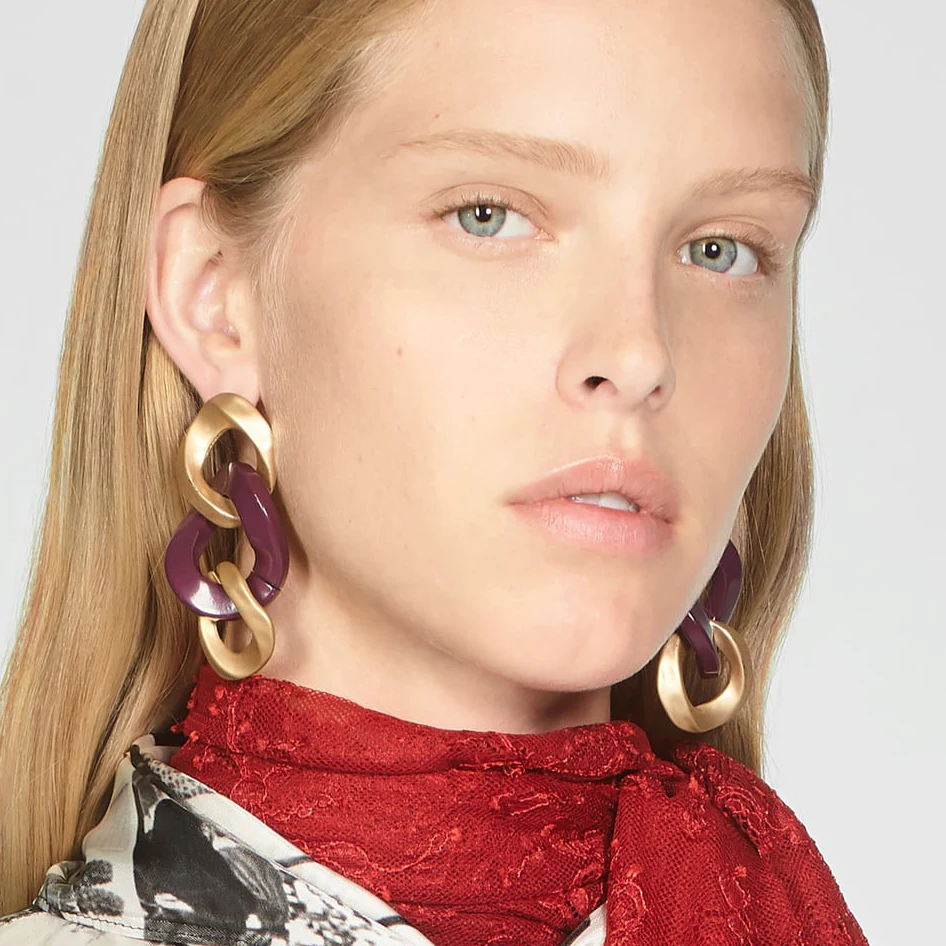 Best lady Bohemian Brown Resin ZA Stud Earrings Wedding Gifts New Layer ...