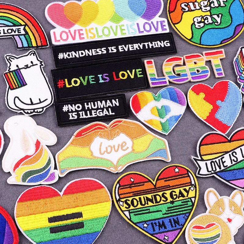 Embroidered-Patch-DIY-LGBT-Patch-Pride-Gay-Stripes-Iron-On-Patches-For ...