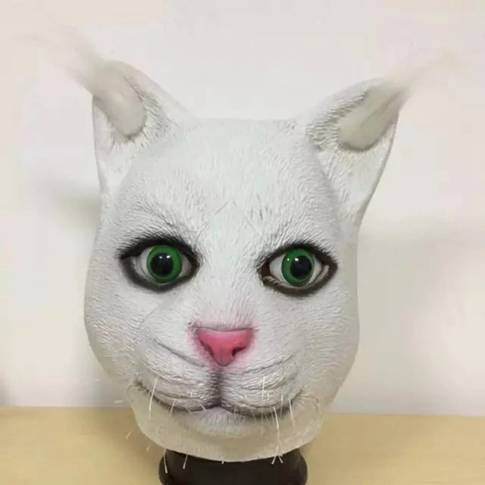 Halloween Cute Realistic Full Face Cat Cosplay Mask - AllCosplay.com