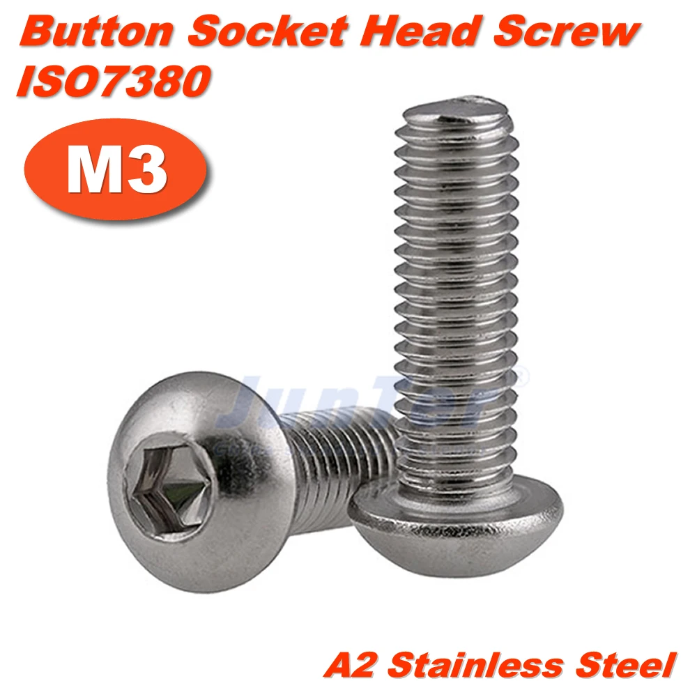 500pcs-lot-M3-3mm-A2-Stainless-Steel-Hexagon-Socket-Button-Head-Screws ...