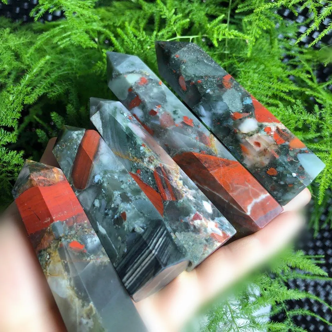 Natural-Dragon-Blood-Stone-Tower-Quartz-Healing-Crystals-Reiki-Gems ...