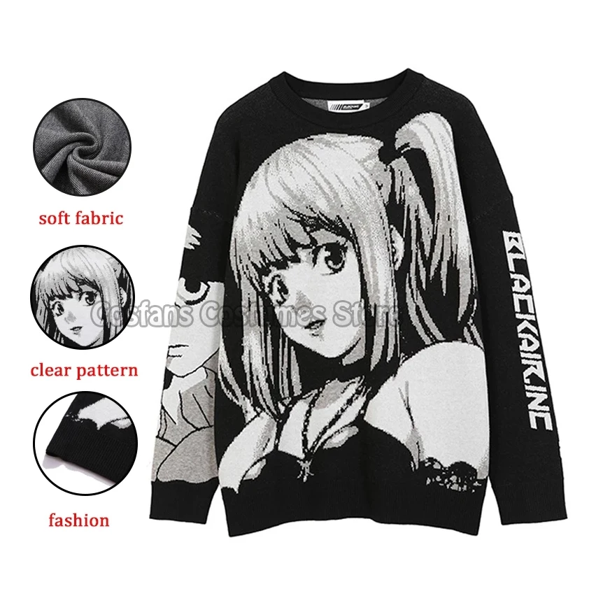 Knitted Harajuku Gothic Winter Clothes Goth Spring Women Death Note ...