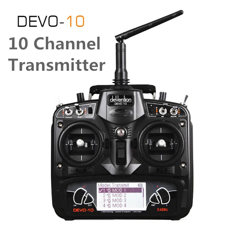 Walkera preto devo 10 2.4g transmissor 10ch rx1002 receptor de rádio ...