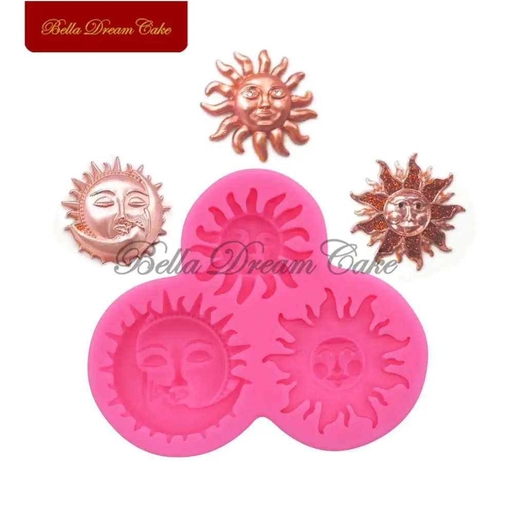 Sun-Moon-Design-Silicone-Mold-Eid-Mubarak-Fondant-Chocolate-Cake-Mould ...