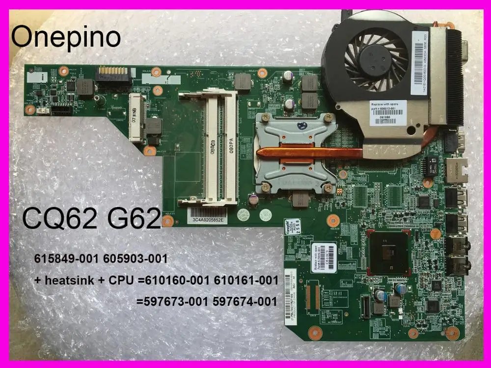 G62 G72 CQ62 615849 001 605903 001 + disipador de calor + CPU en lugar ...