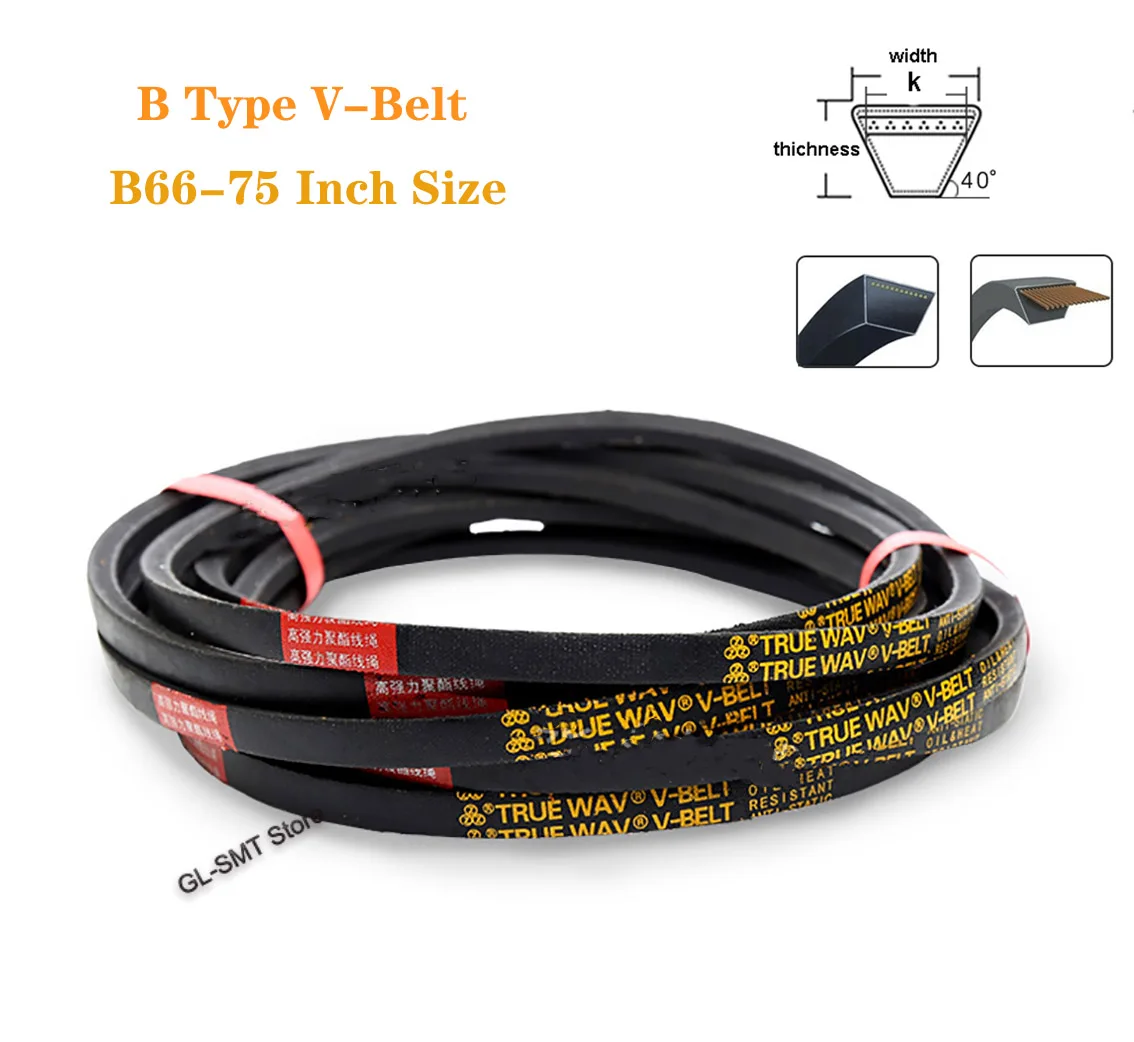 1Pcs B Type V Belt B66/67/68 75 Inch Size Black Rubber Triangle Belt ...