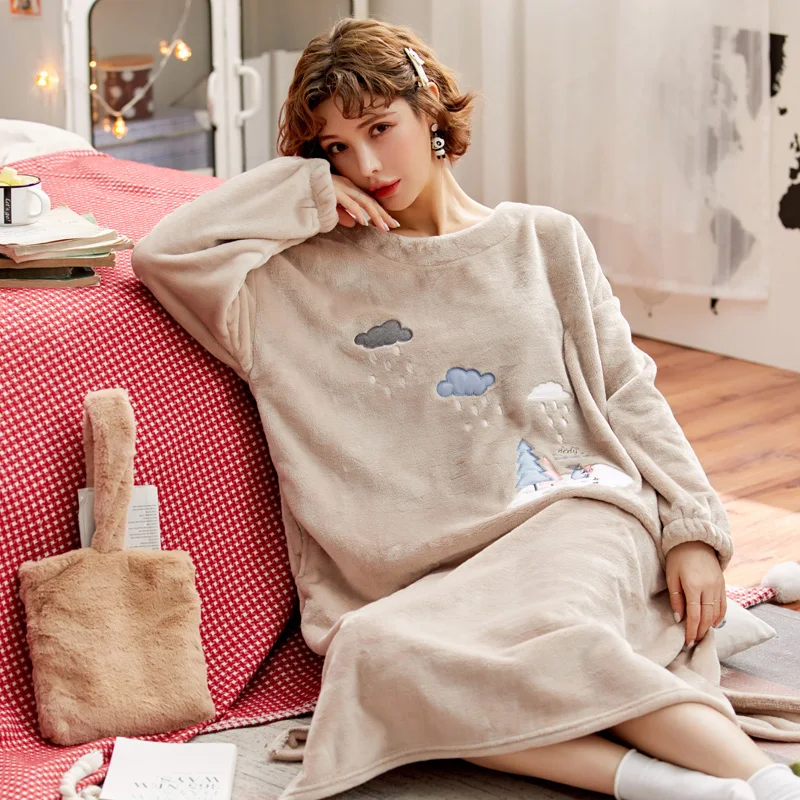 Nightgown Women Winter | Nightdress | Homewear | Nightgowns Sleepshirts ...