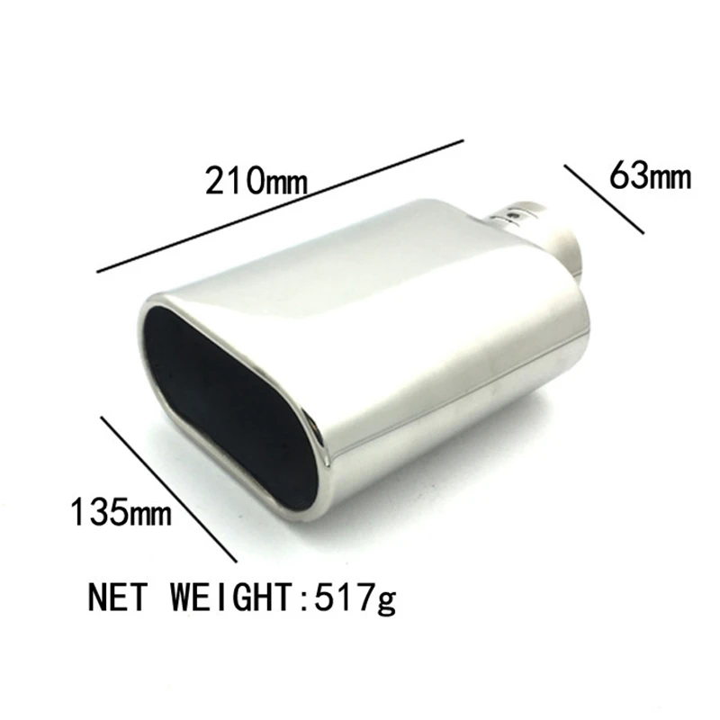 1PC-Universal-Square-Car-Exhaust-Muffler-Tip-pipe-Tail-Throat-Silencer ...