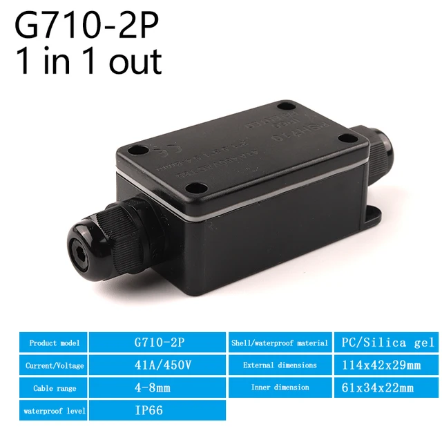 2/3 pin IP66 Outdoor Waterproof Cable Connector Junction Box With ...