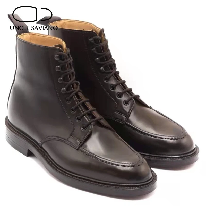 Uncle-Saviano-Winter-Solid-Men-Boots-Shoes-Best-Lace-Up-Genuine-Leather ...