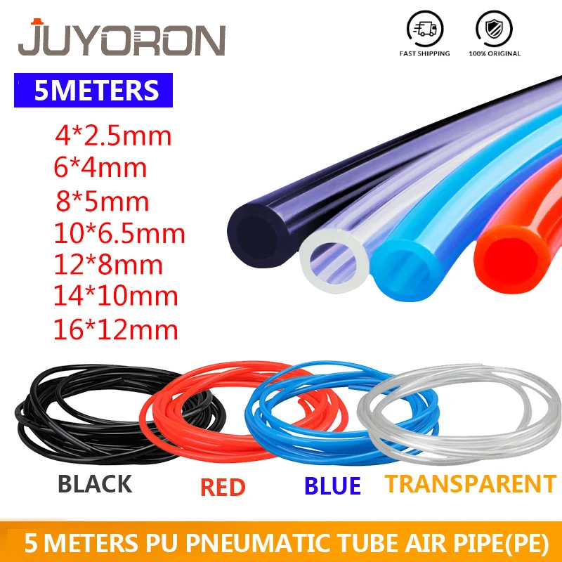 5 Meters Pneumatic Tube Air Tubing Component Pneumatic Air Hose 4mm 6mm ...