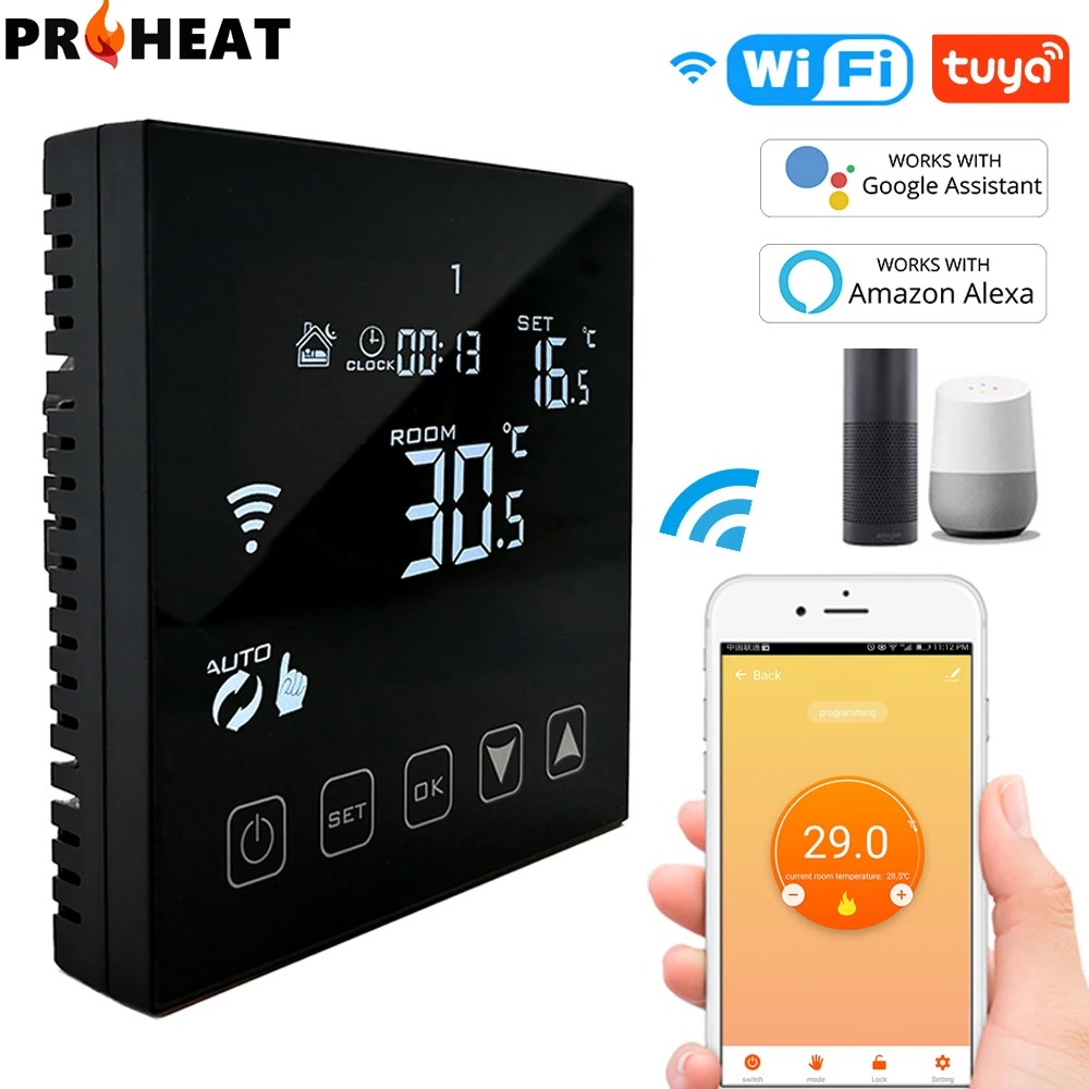 WiFi Smart Room Thermostat for Gas Boiler/Water Floor Heating Remote ...