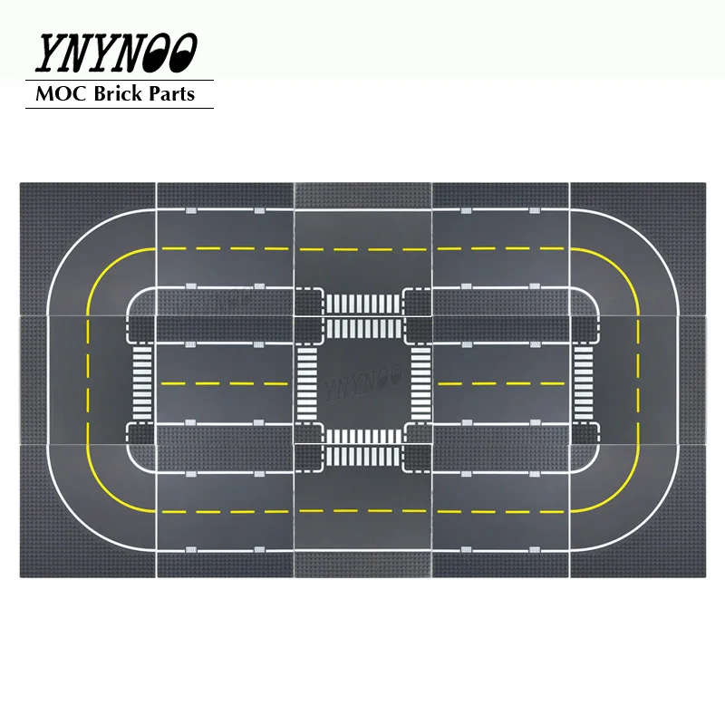 NEW-Baseplate-City-Road-Street-View-Crossroads-with-Road-and-Crosswalks ...