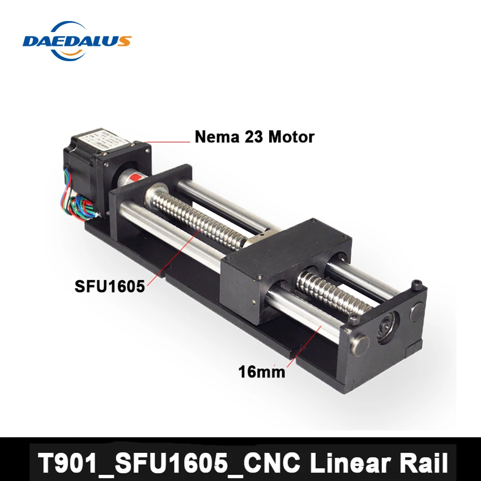 QWXZ Slide 300mm Stroke Single Shaft Ball Screw Linear Guide Rail CNC Sliding Table with 42 ...