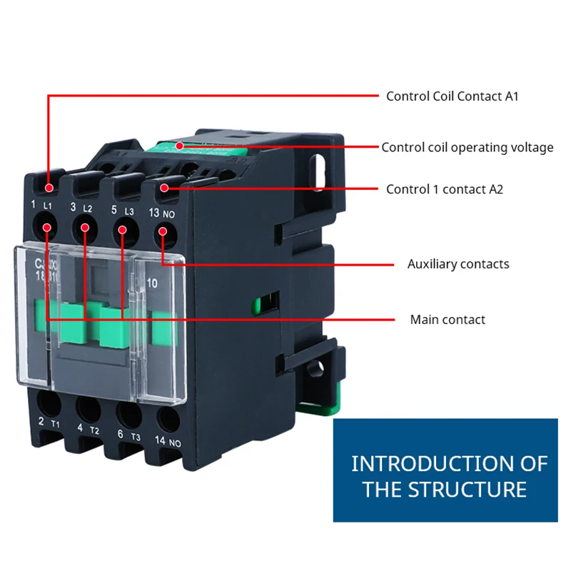 Rail AC Contactors 18A 1801 NC normal close CJX2 LC1 12V 24V 36V 110V ...