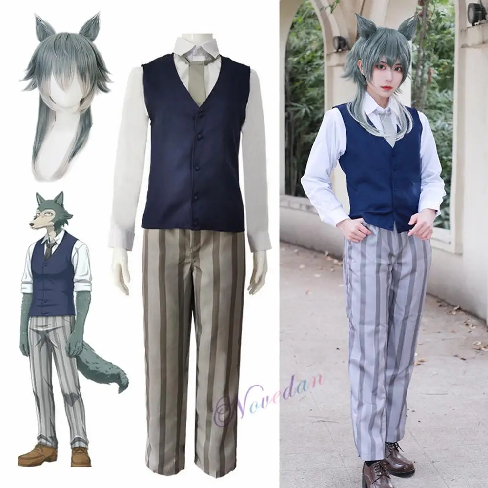 Beastars legoshi haru cosplay traje camisa colete calças anime japonês ...