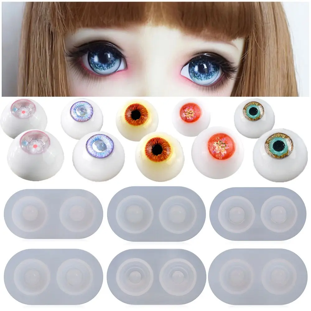 Various Size Creative Doll's Eyes Mold Half Round Eyeballs Silicone ...