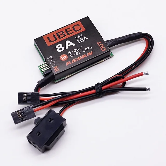 ASSAN 2S-6S 6-36v UBEC-8A BEC DUAL UBEC 8A/16A 5.2/6.0/7.4v/8.4v Servo ...